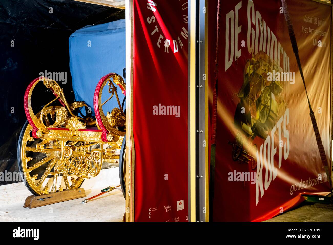 Amsterdam, Netherlands. 10th June, 2021. The golden coach of the Dutch ...