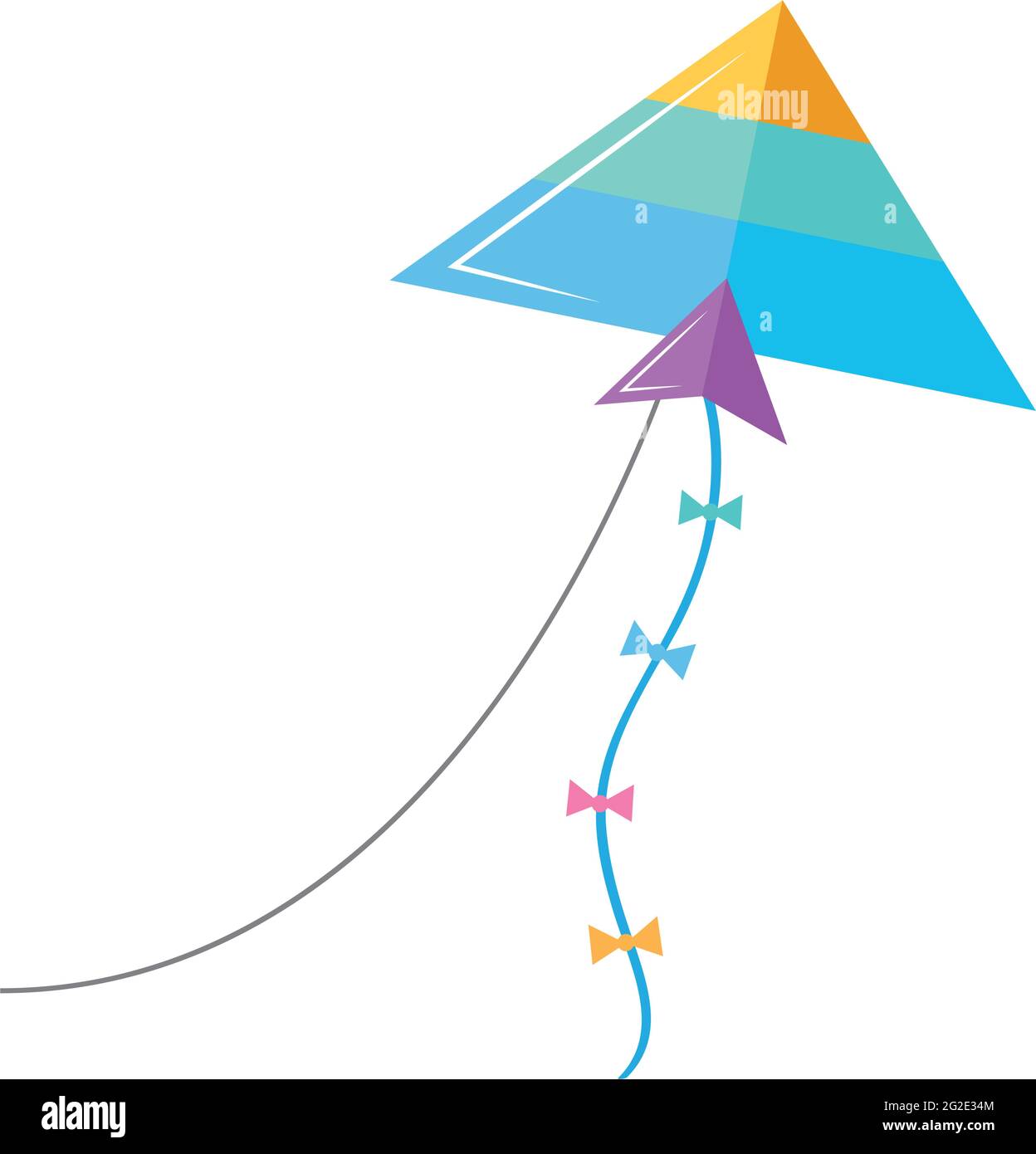 Blue and triangle kite flying Stock Vector Image & Art - Alamy