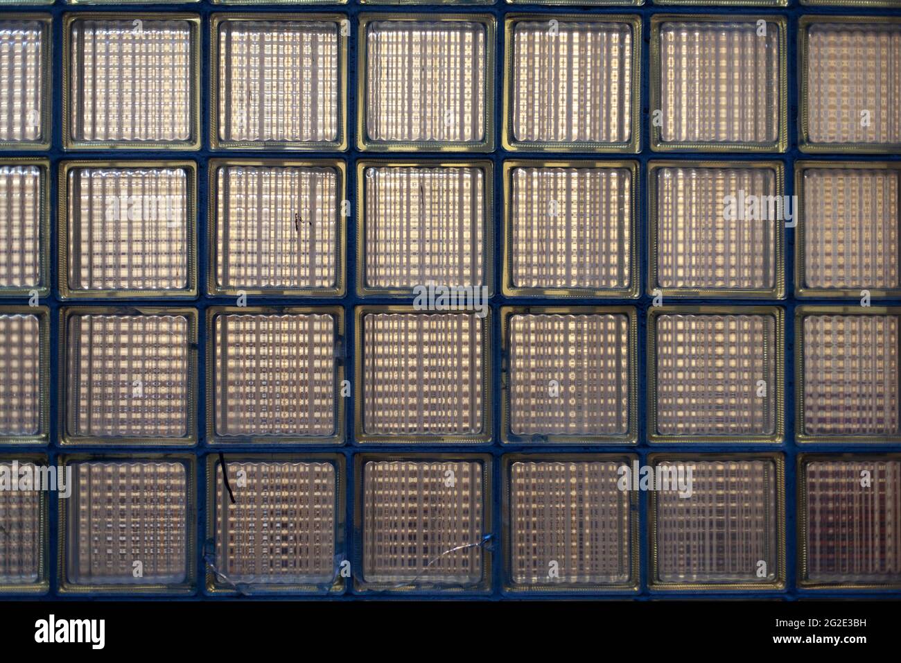 Tiled glass in the building. Thick glass does not allow much light to ...