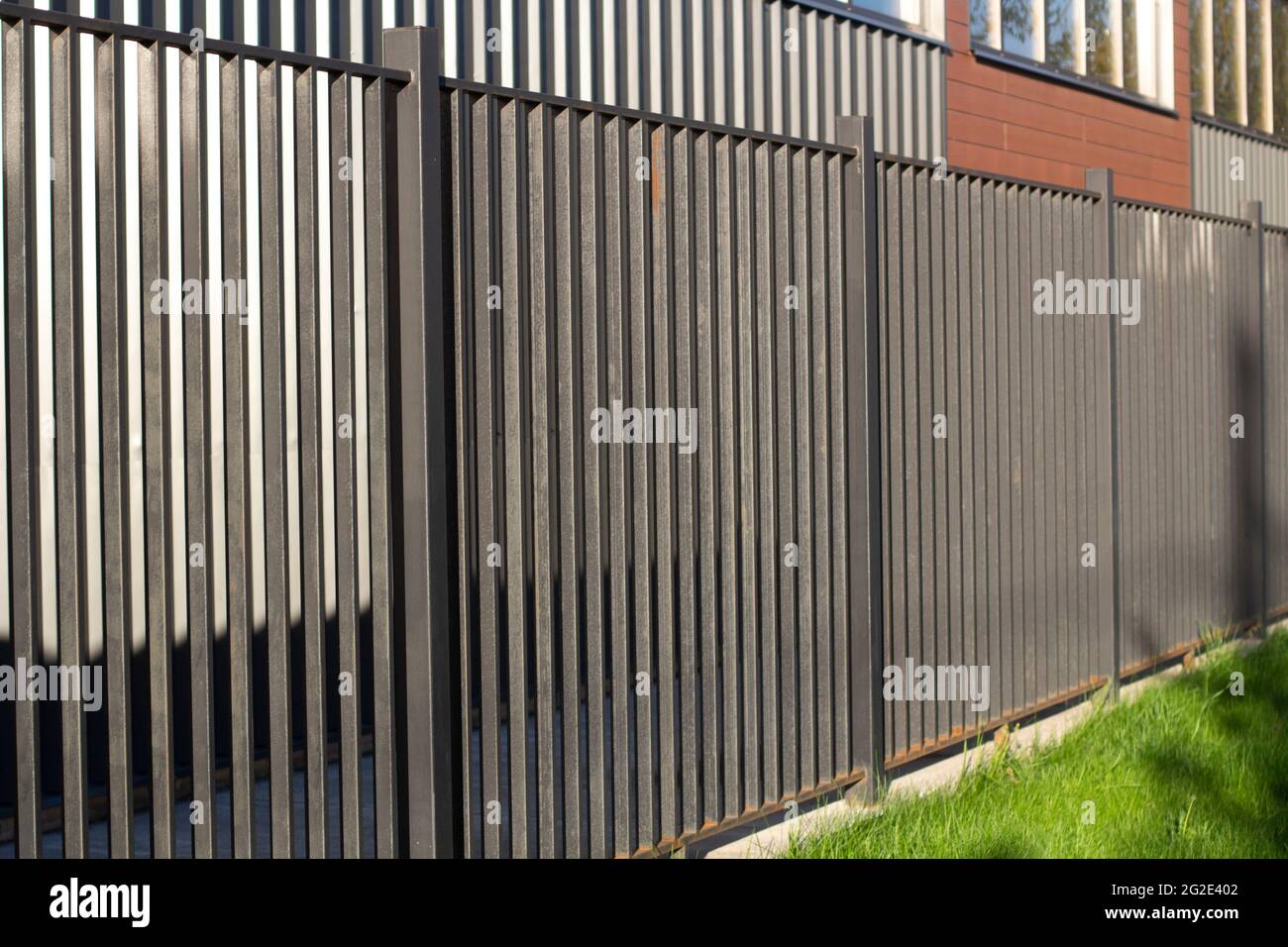 Metal fence. Fencing around the territory. Close-up of a fence Stock ...