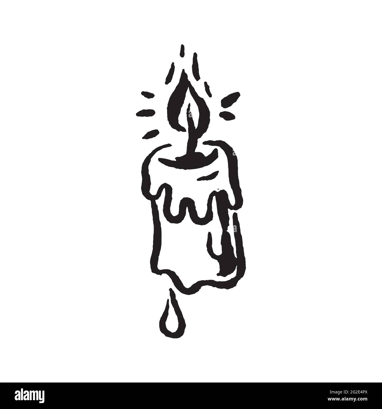 Mystical witch occult spiritual candle hand drawn illustration Stock ...