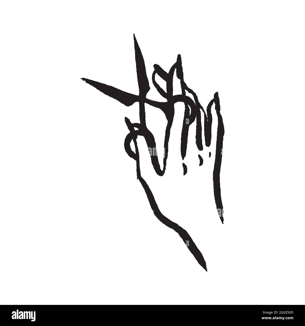 Mystic magic occult witch scissors hand drawn illustration Stock Vector ...