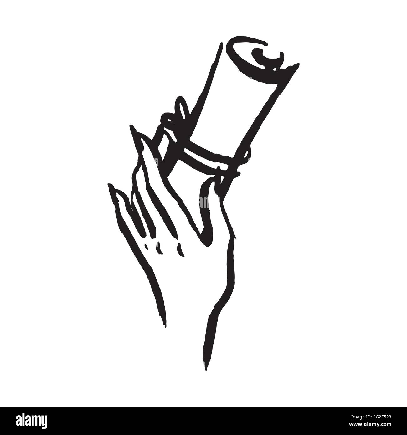 Magic mystical witch spell scroll hand drawn illustration Stock Vector ...