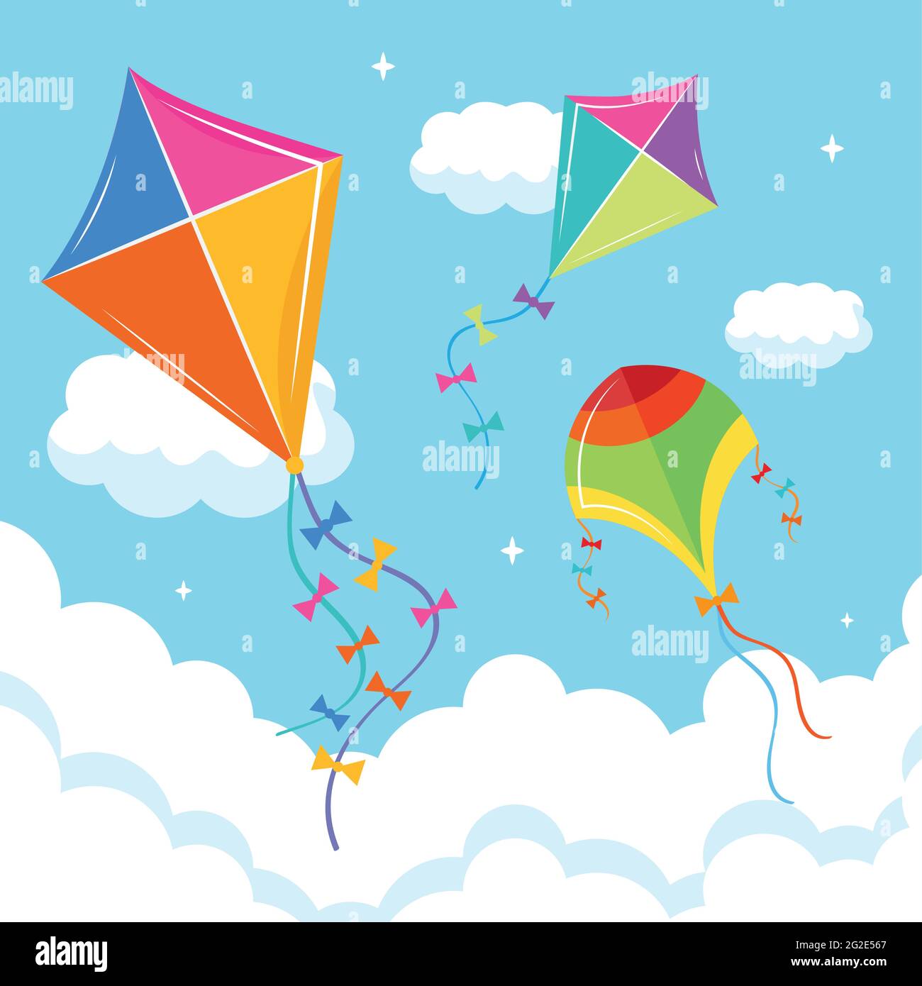 three kites flying Stock Vector Image & Art - Alamy