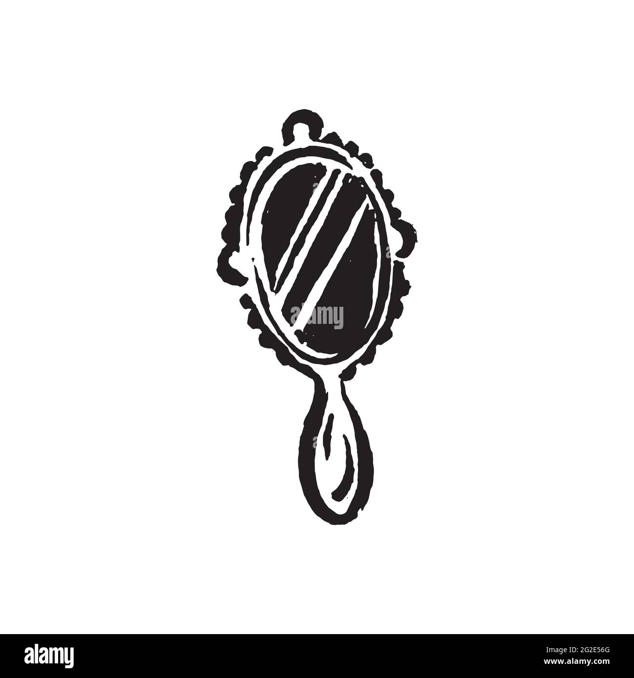 Mystic magic occult witch mirror hand drawn illustration Stock Vector ...