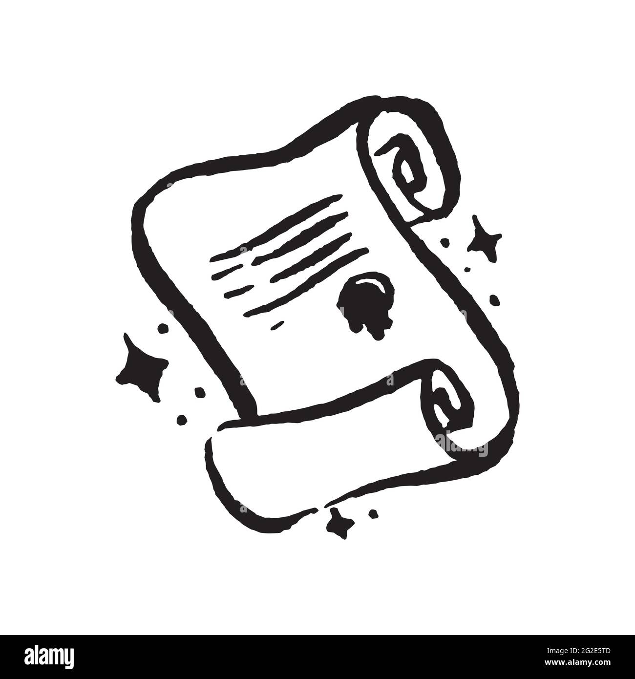 Magic mystical witch spell scroll hand drawn illustration Stock Vector ...