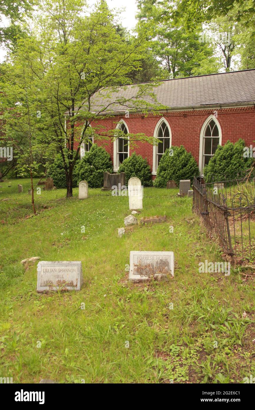 The 19th century Virginia's Chapel, WV, USA. Small cemetery holding the ...