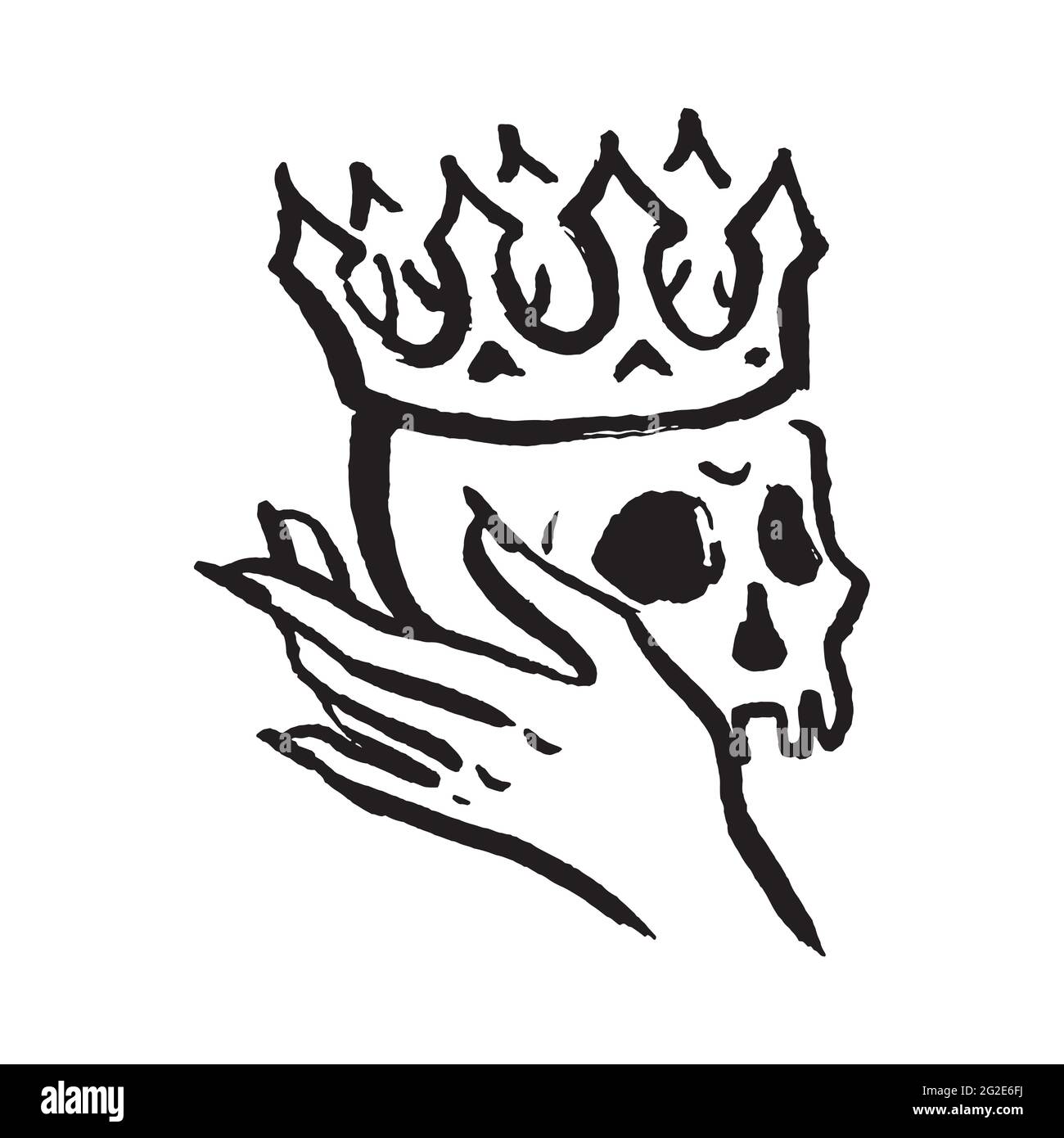 Mysticism witchcraft occult skull hand drawn illustration set Stock ...