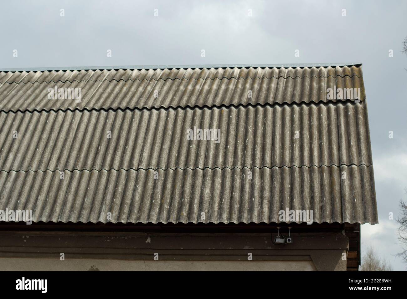 The roof of the house. Roof slope. Residential building roof covering ...