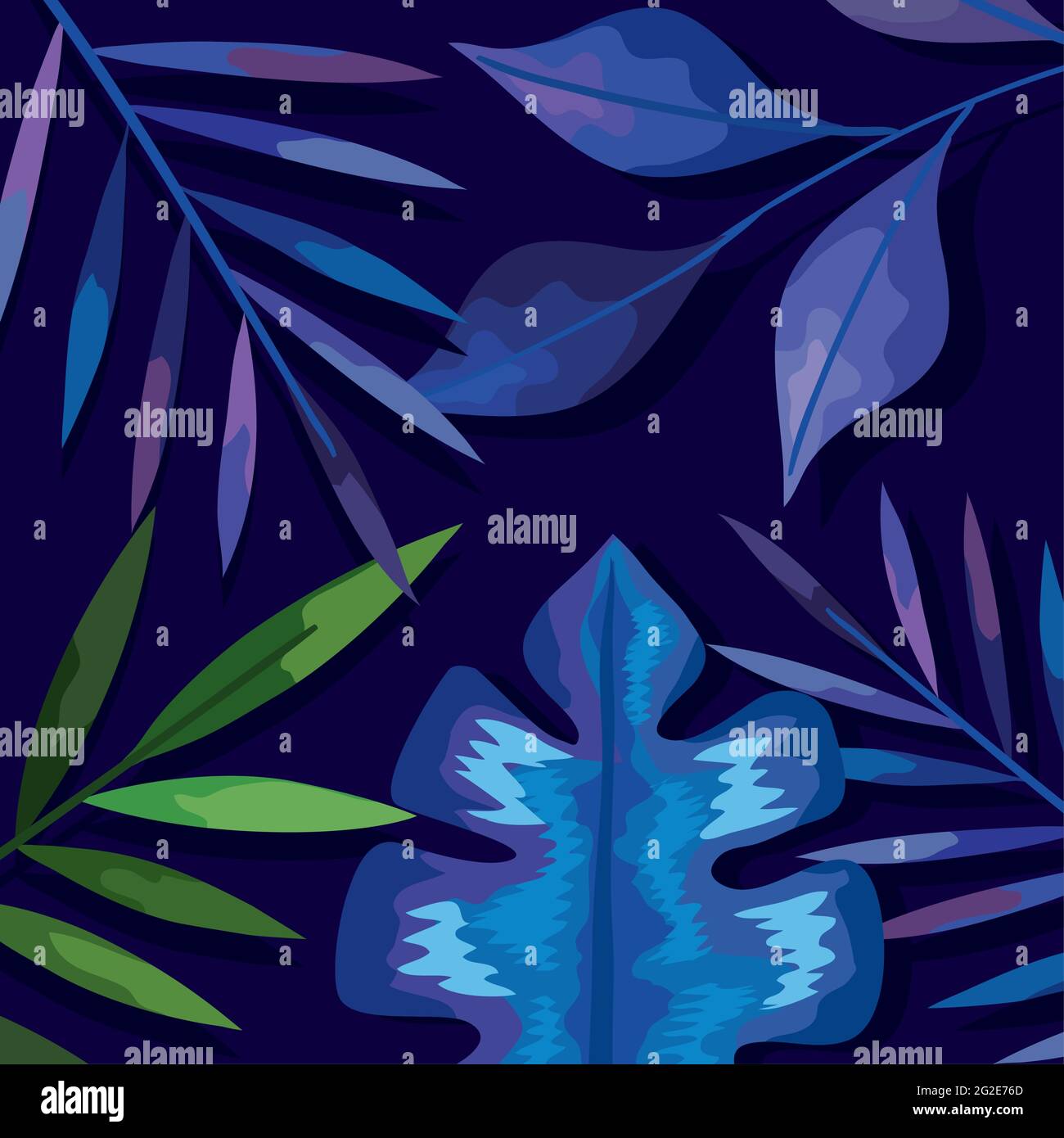 blue leaves background Stock Vector Image & Art - Alamy