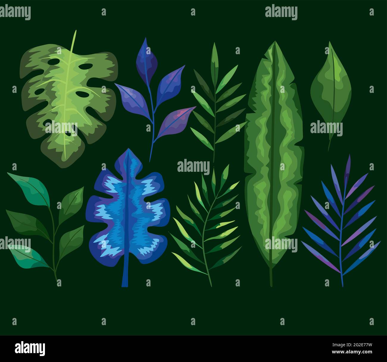leaves icon collection Stock Vector Image & Art - Alamy