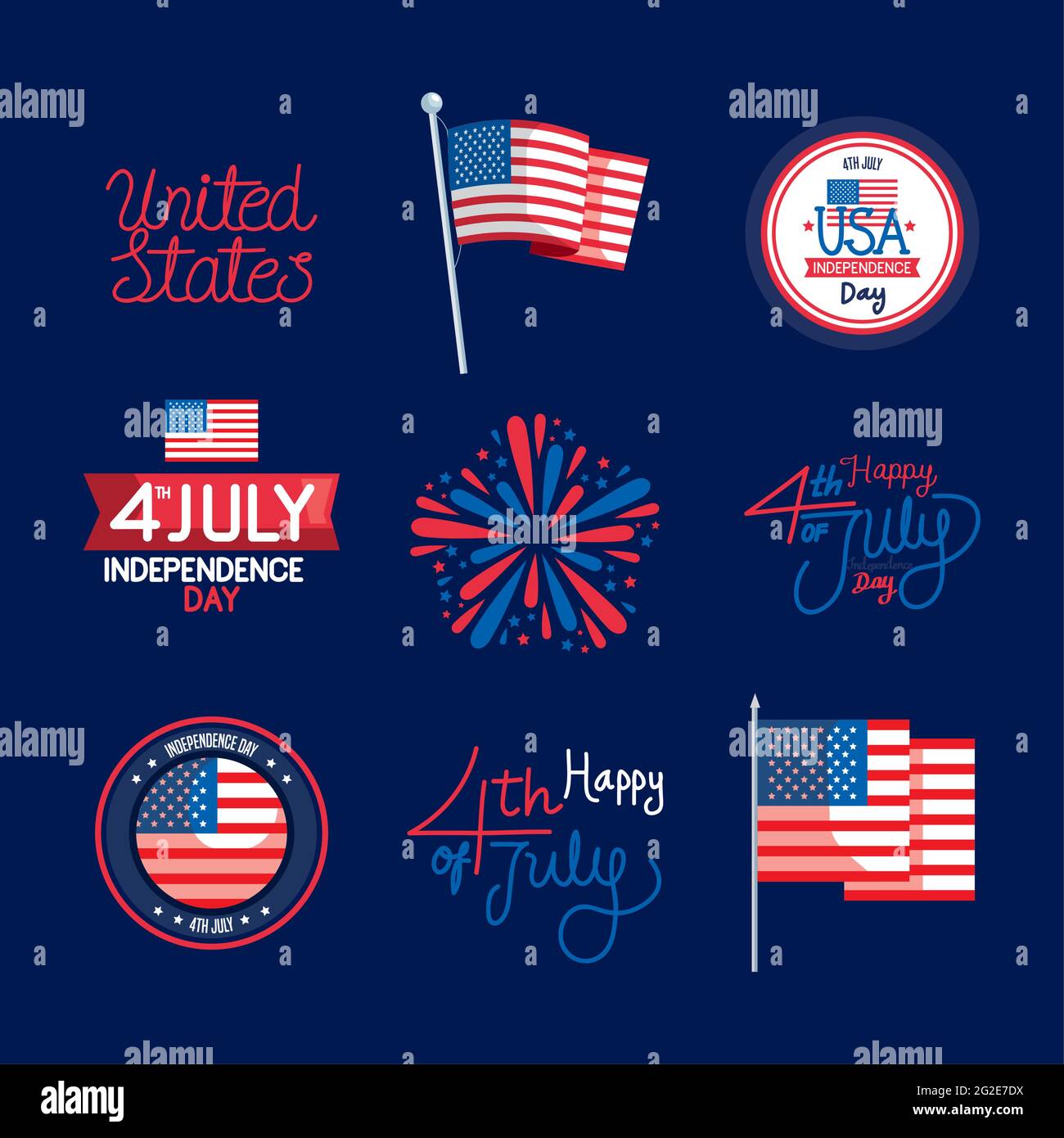 Independence day icon collection Stock Vector Image & Art - Alamy