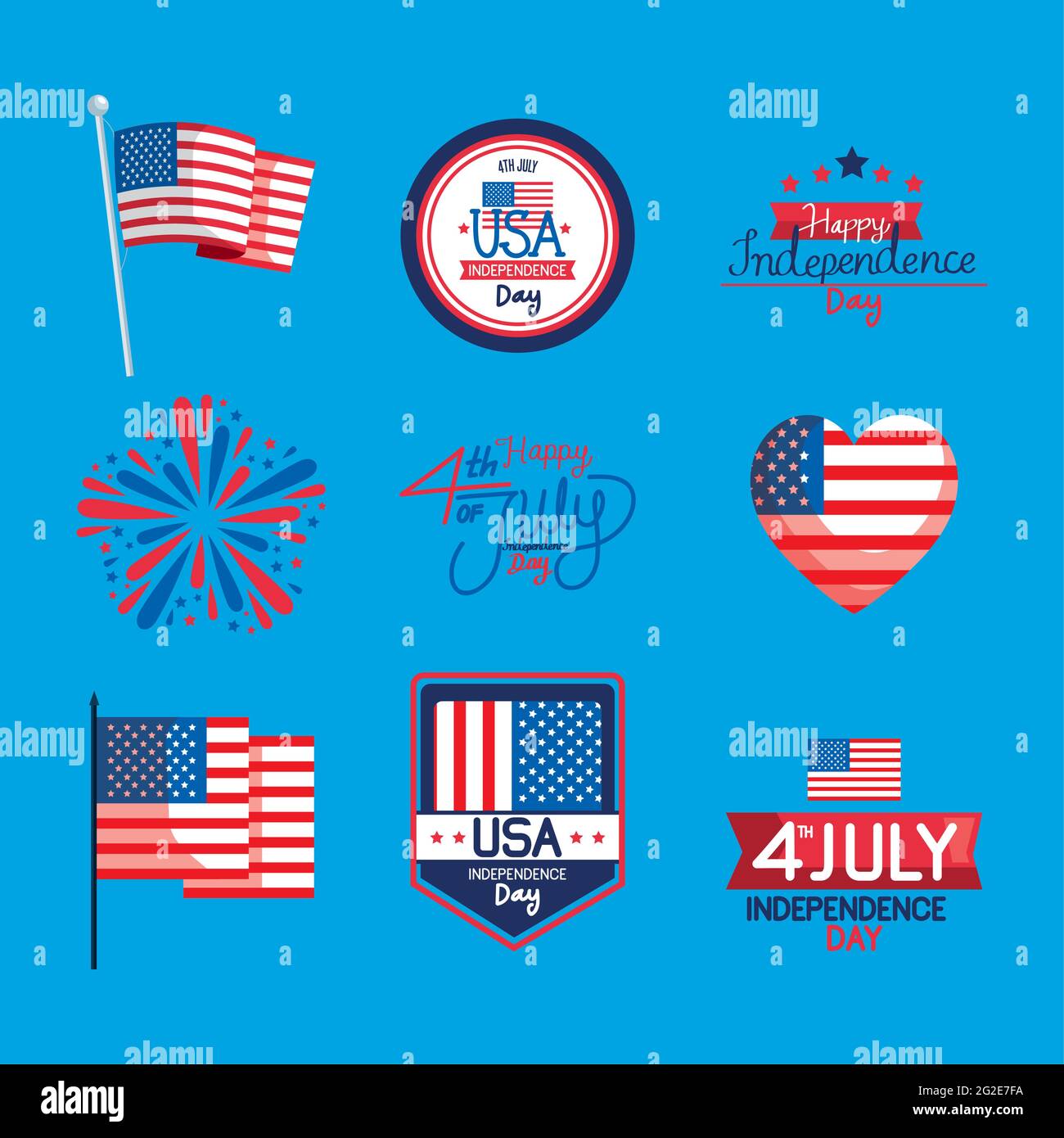 Independence day symbol set Stock Vector Image & Art - Alamy