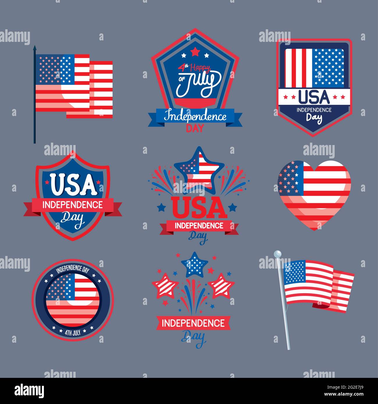 Independence day icon collection Stock Vector Image & Art - Alamy