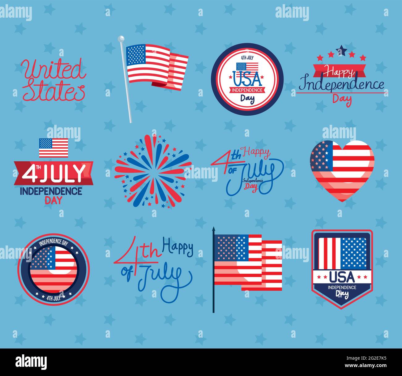 Independence day symbol collection Stock Vector Image & Art - Alamy