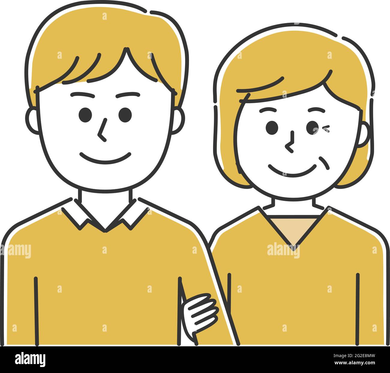 Happy couples with a large age gap. Vector illustration isolated on ...
