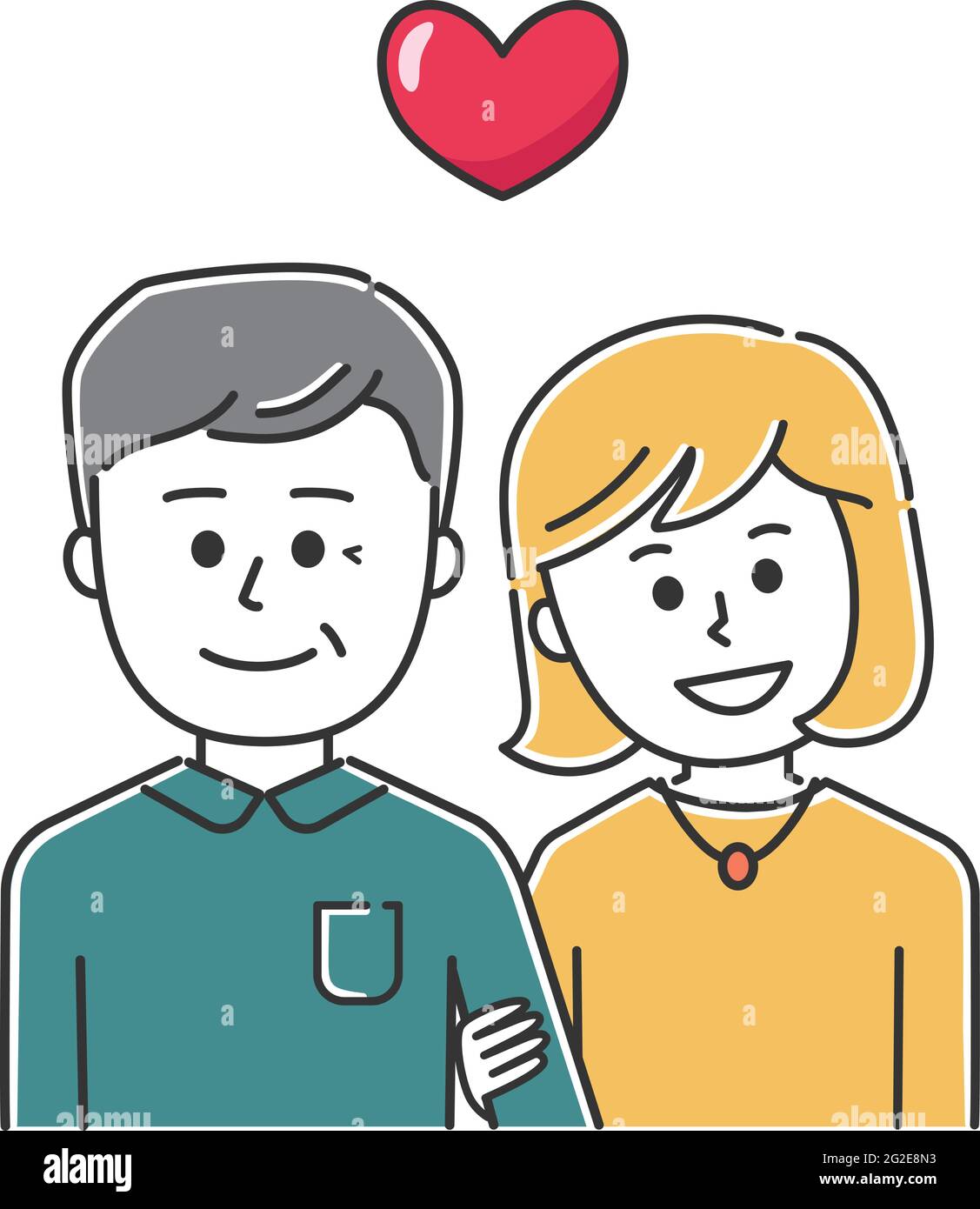 Couples with a large age gap. Vector illustration isolated on white ...