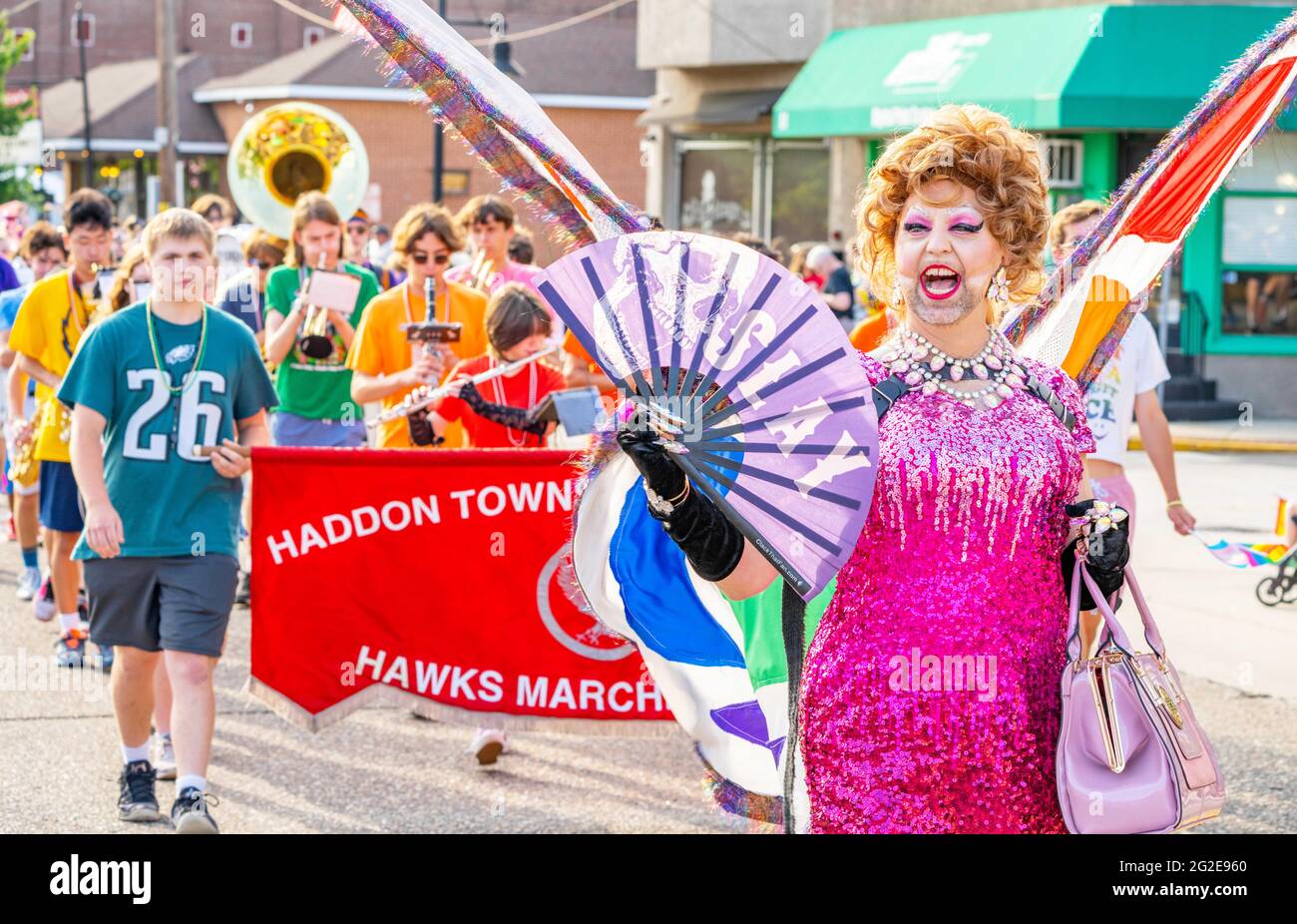 Collingswood, New Jersey, USA. 10th June, 2021. Going by the drag name ...