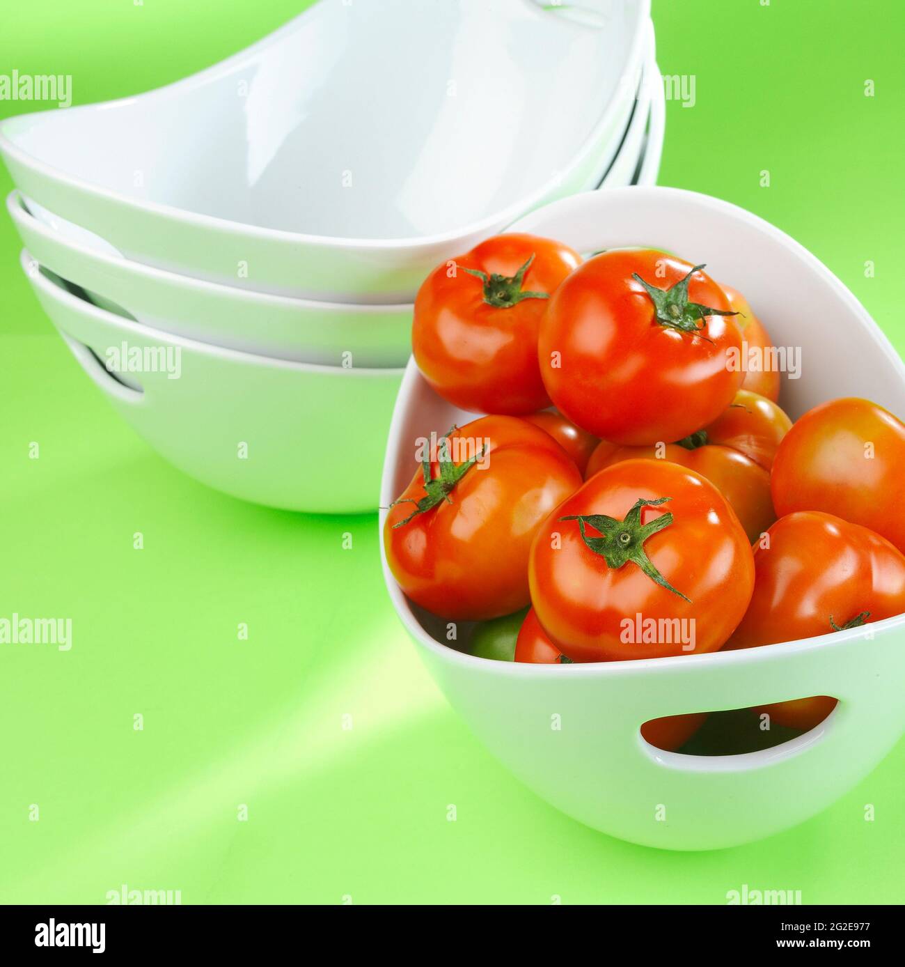 Set of white ceramic container for organizing food Stock Photo - Alamy