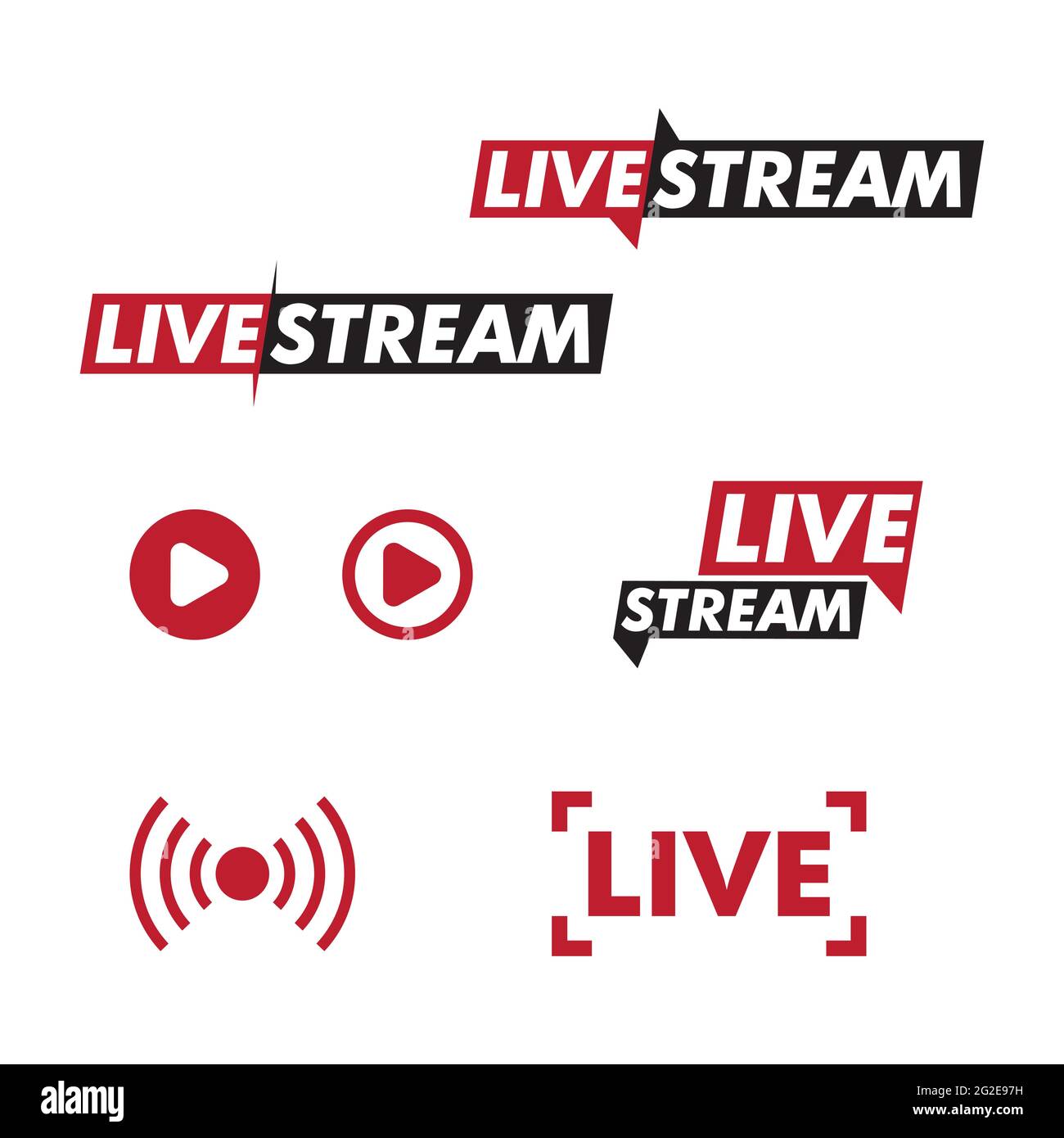 Live stream logo design. Vector illustration design template Stock ...