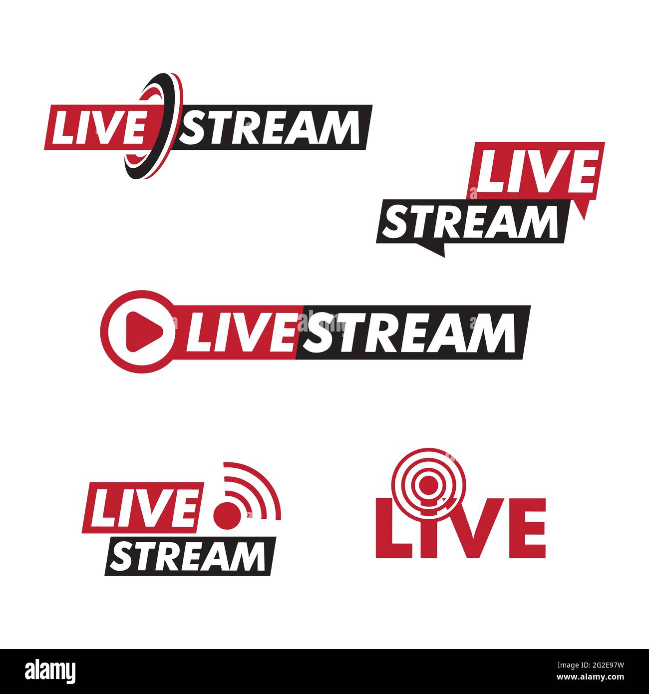 Live stream logo design. Vector illustration design template Stock ...