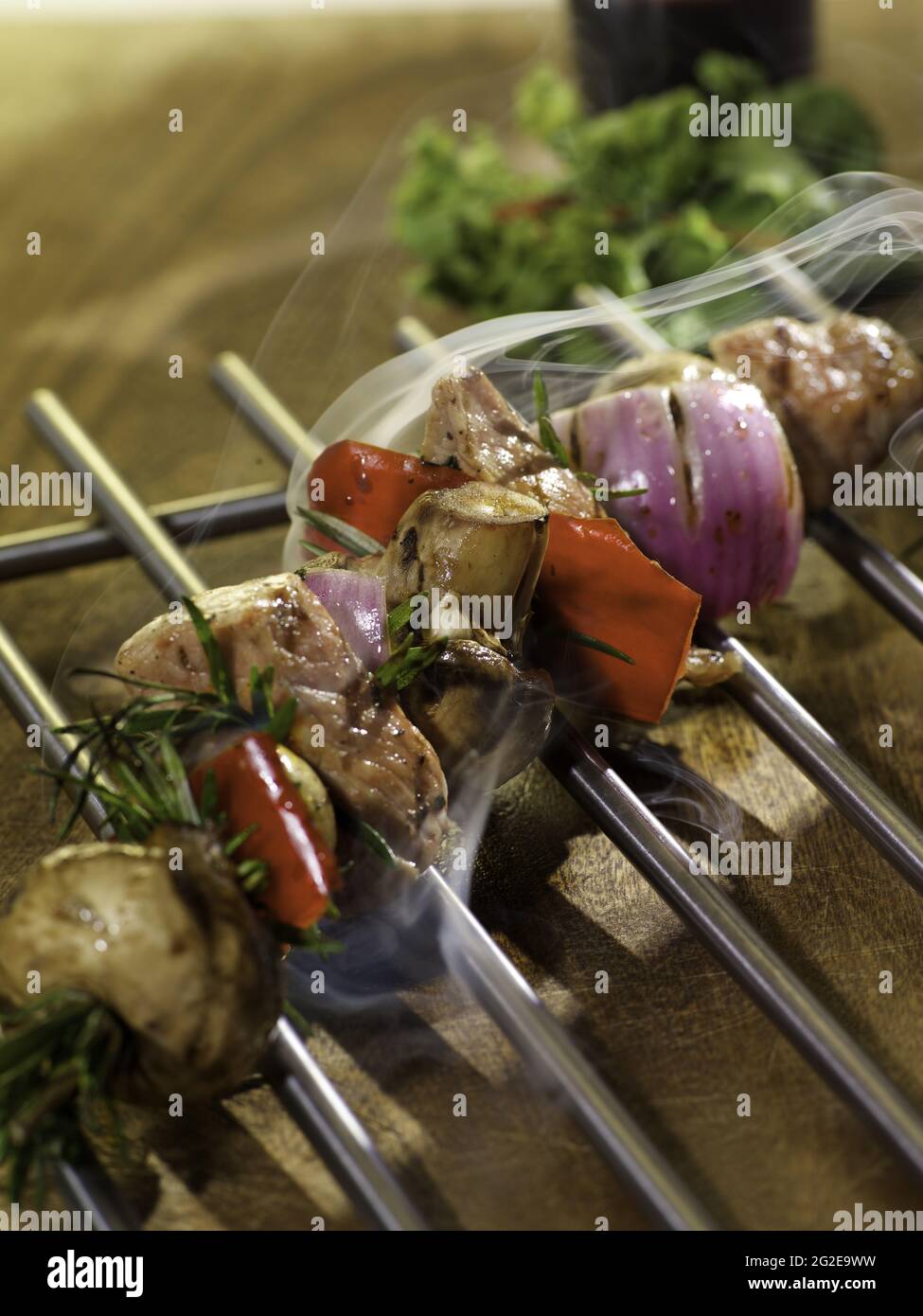 Food - A skewer with meat and vegetables Stock Photo - Alamy