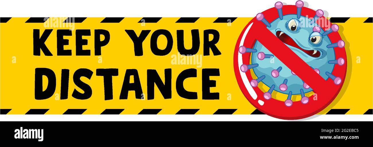 Keep your distance font design isolated on white background ...