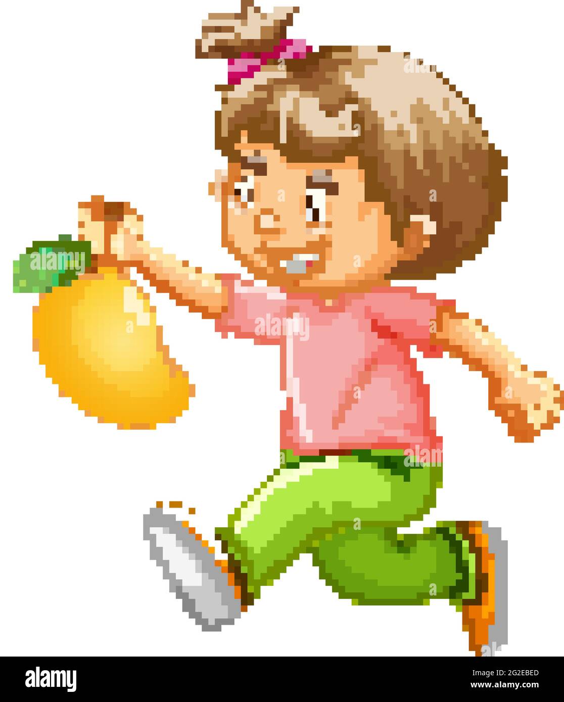 A boy holding mango fruit cartoon character isolated on white ...