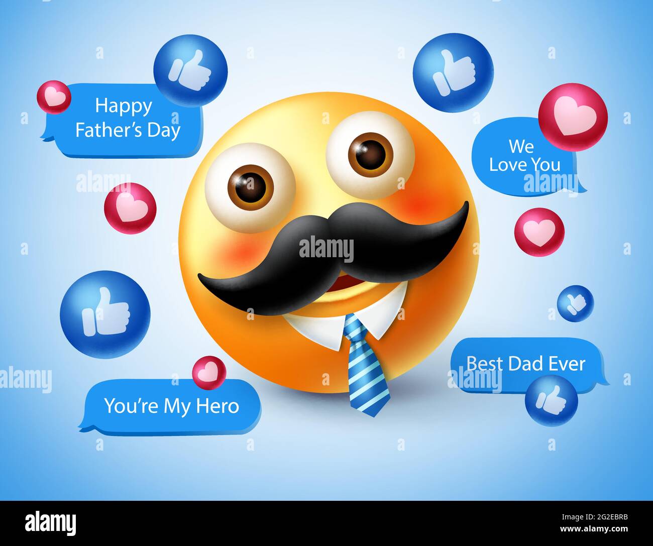 Smiley father's day greeting vector design. Father's day messages text ...