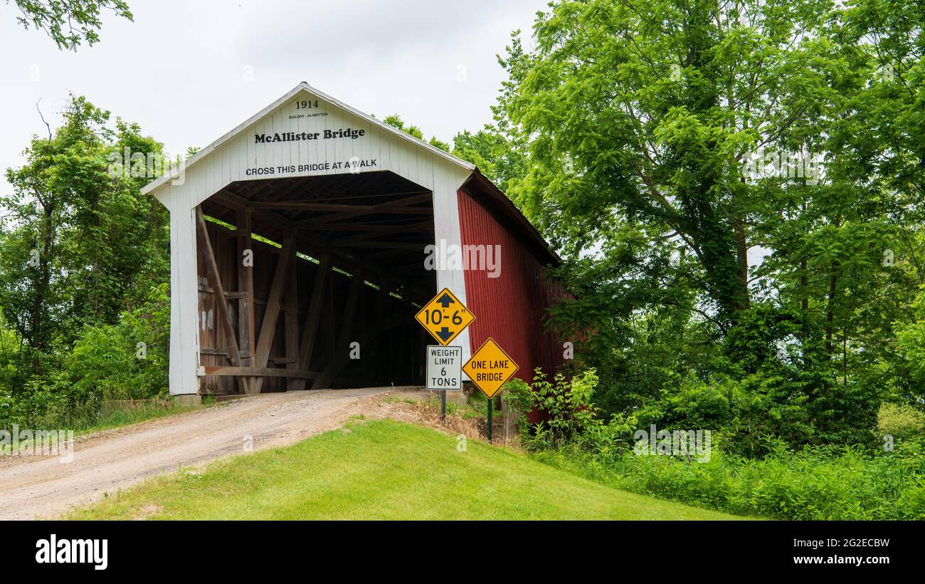 he McAllister Covered Bridge over Little Raccoon Creek is a Burr Arch ...