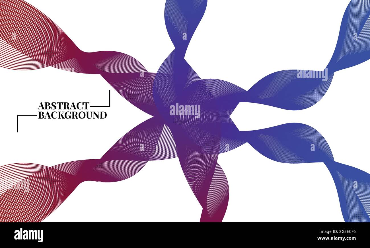 Vector abstract background with dynamic waves in red and blue ...