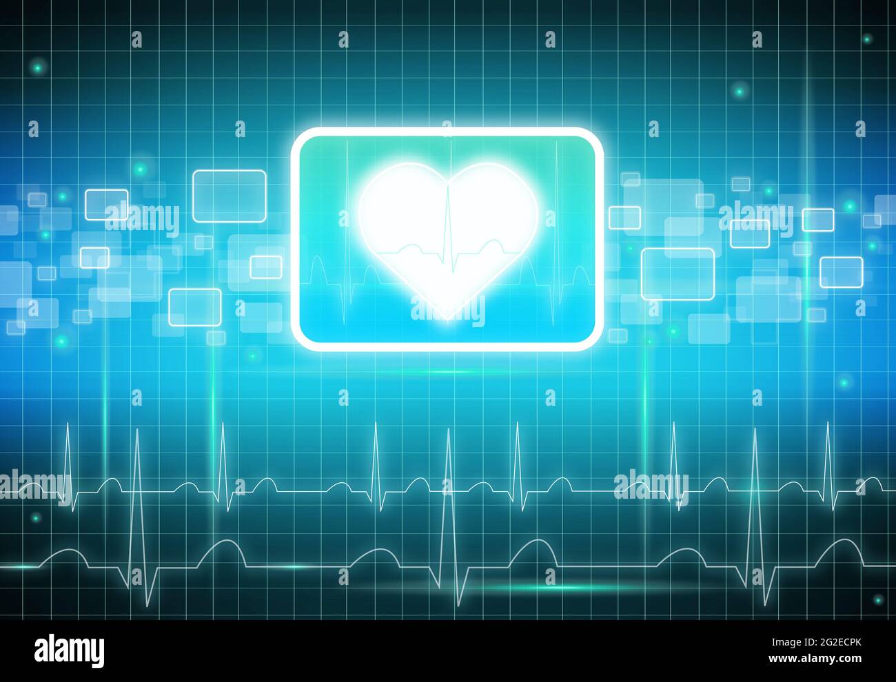 Heart, pulse and cardiogram sign Stock Photo - Alamy