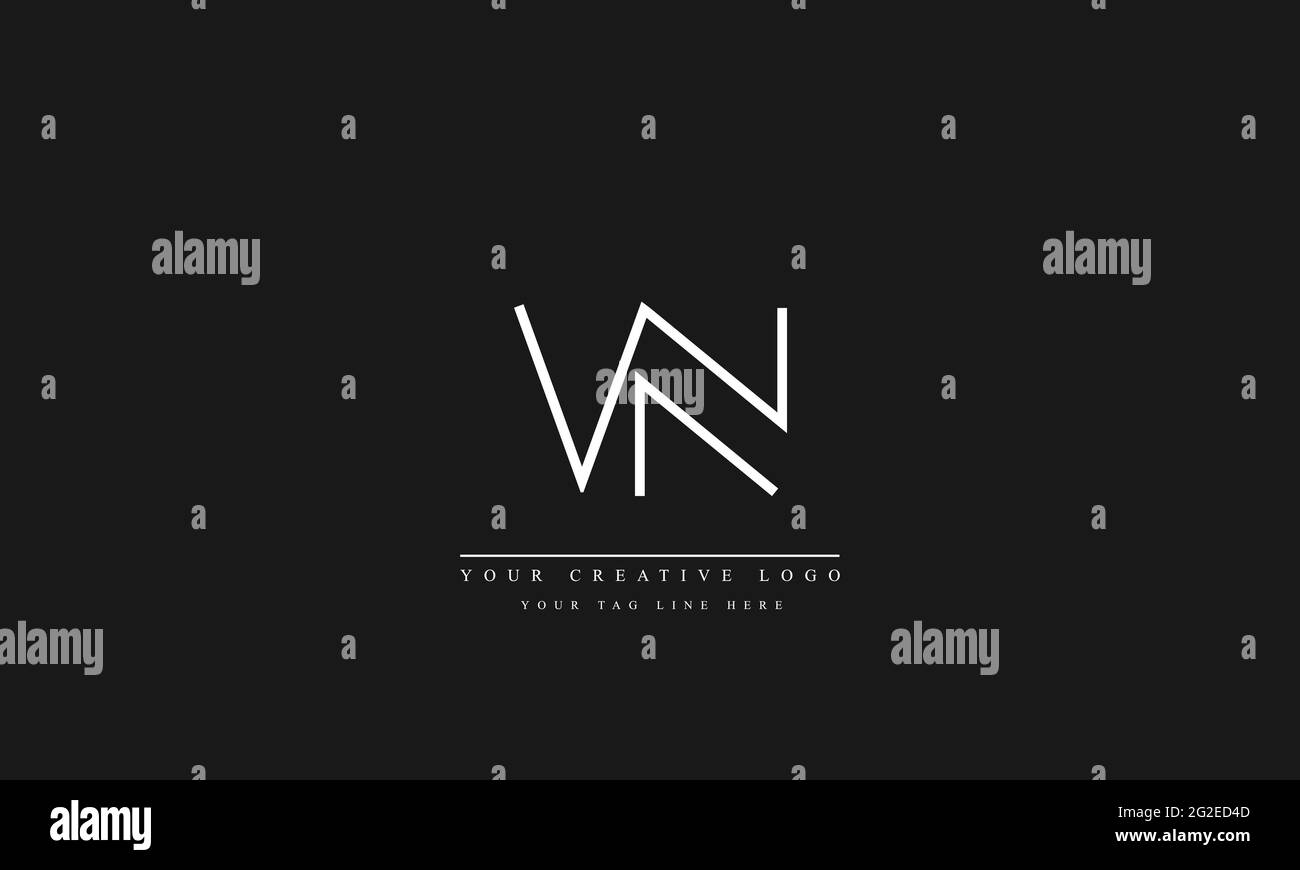 Letter Logo Design with Creative Modern Trendy Typography VN NV Stock ...
