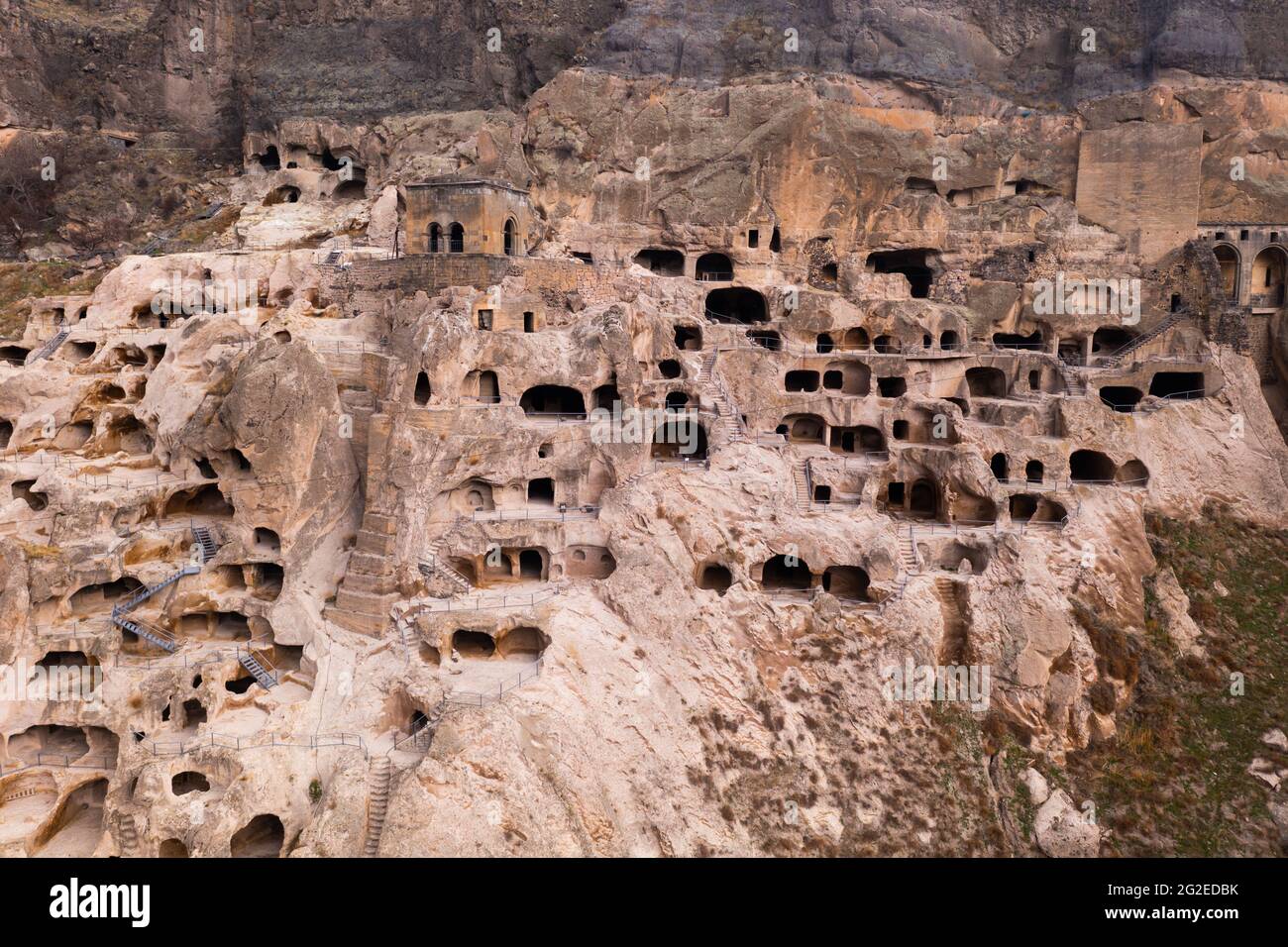 Rock-cut monastery complex near Vardzia village, Georgia Stock Photo ...