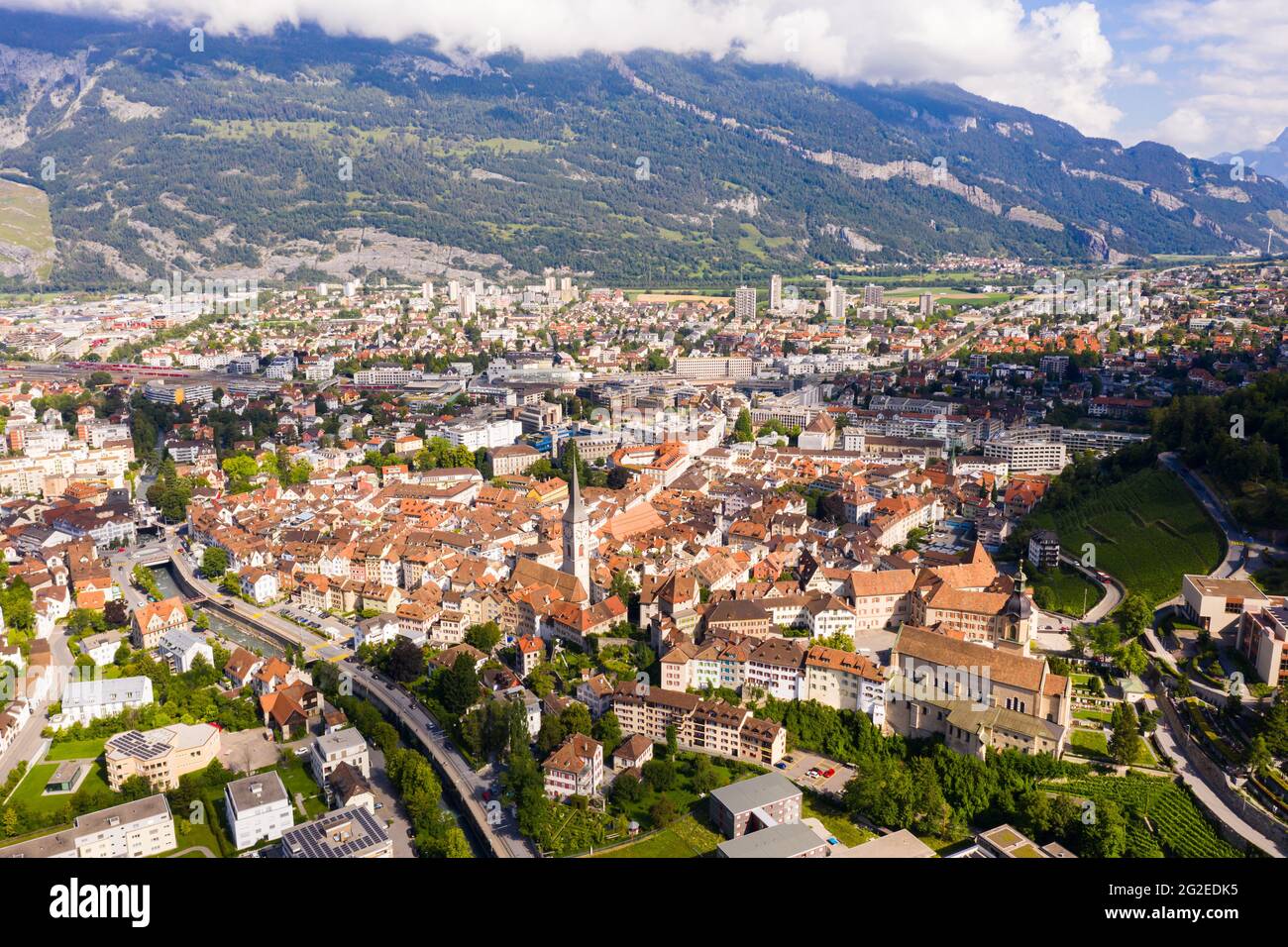 Aerial view of alpine town of Chur, Switzerland Stock Photo - Alamy