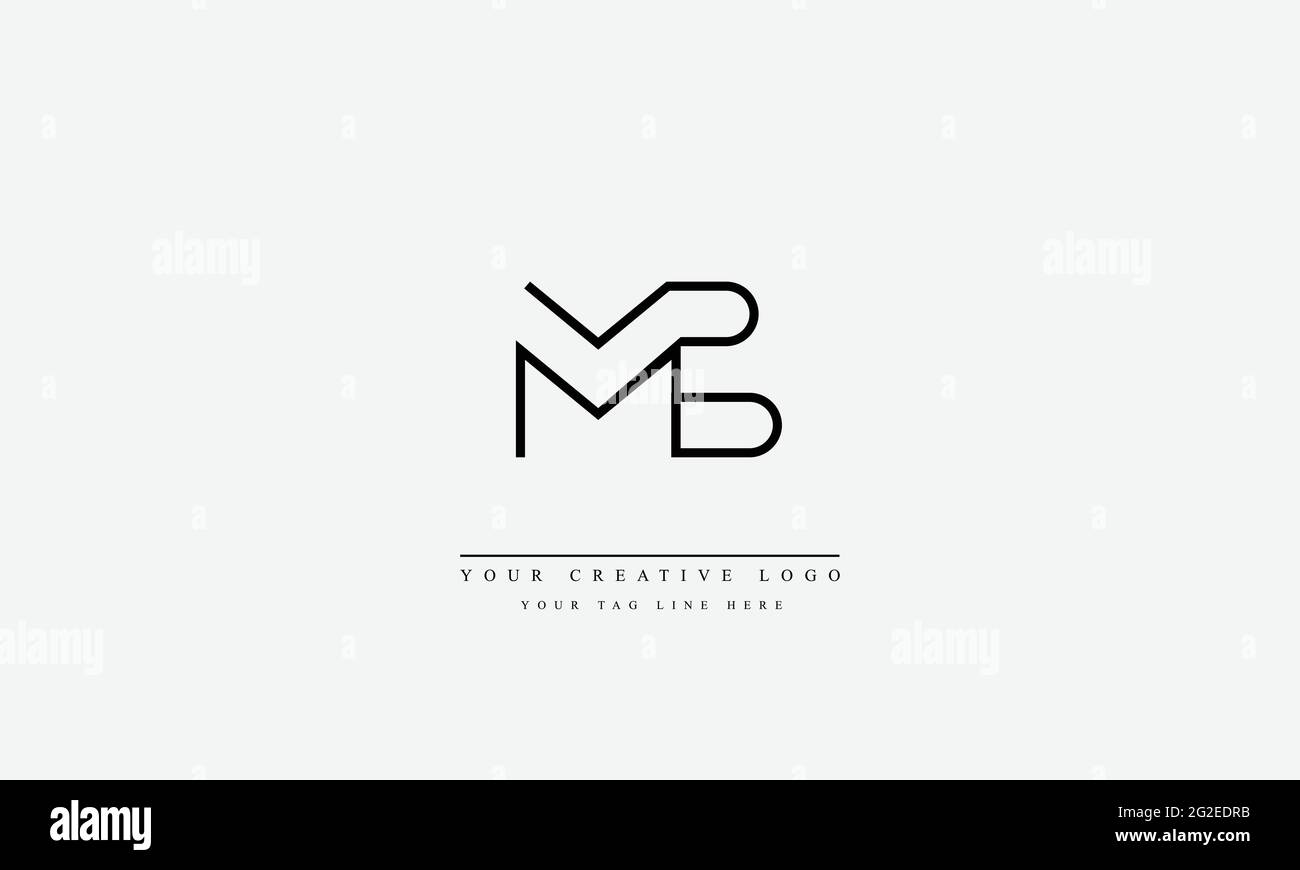 Letter Logo Design with Creative Modern Trendy Typography MB BM Stock ...