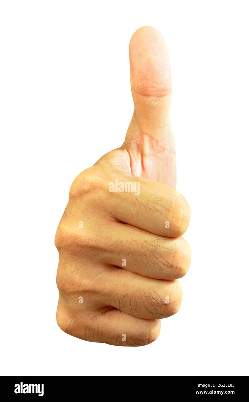 Thumbs up - isolated on white background Stock Photo - Alamy