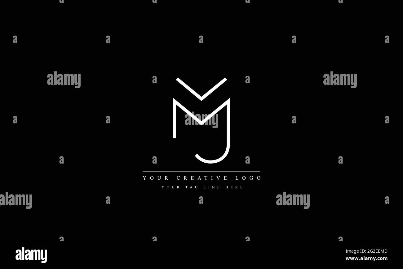 Letter Logo Design with Creative Modern Trendy Typography MJ JM Stock ...