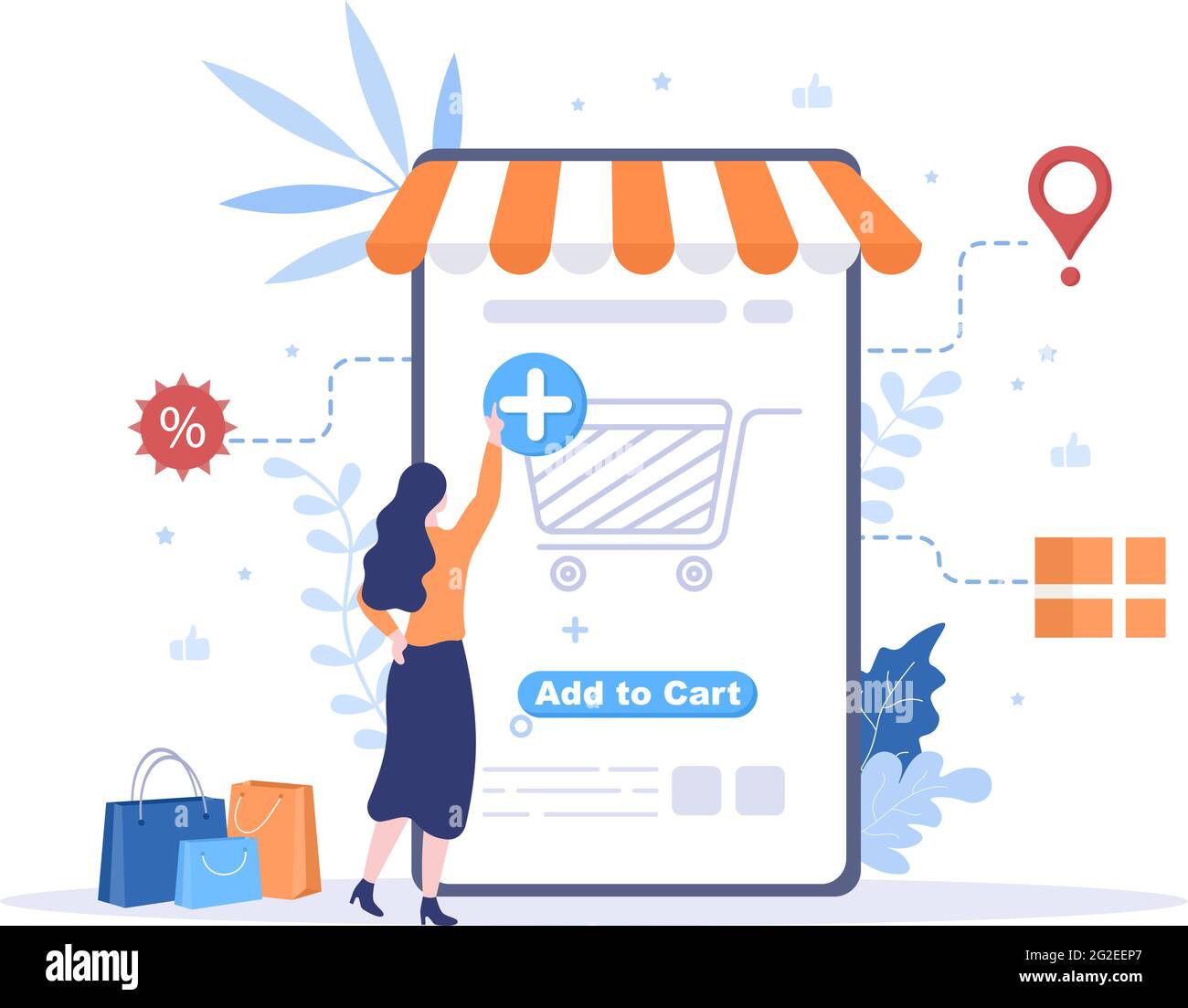 Add To Cart Vector Illustration That Contain List Products, Pictures of ...