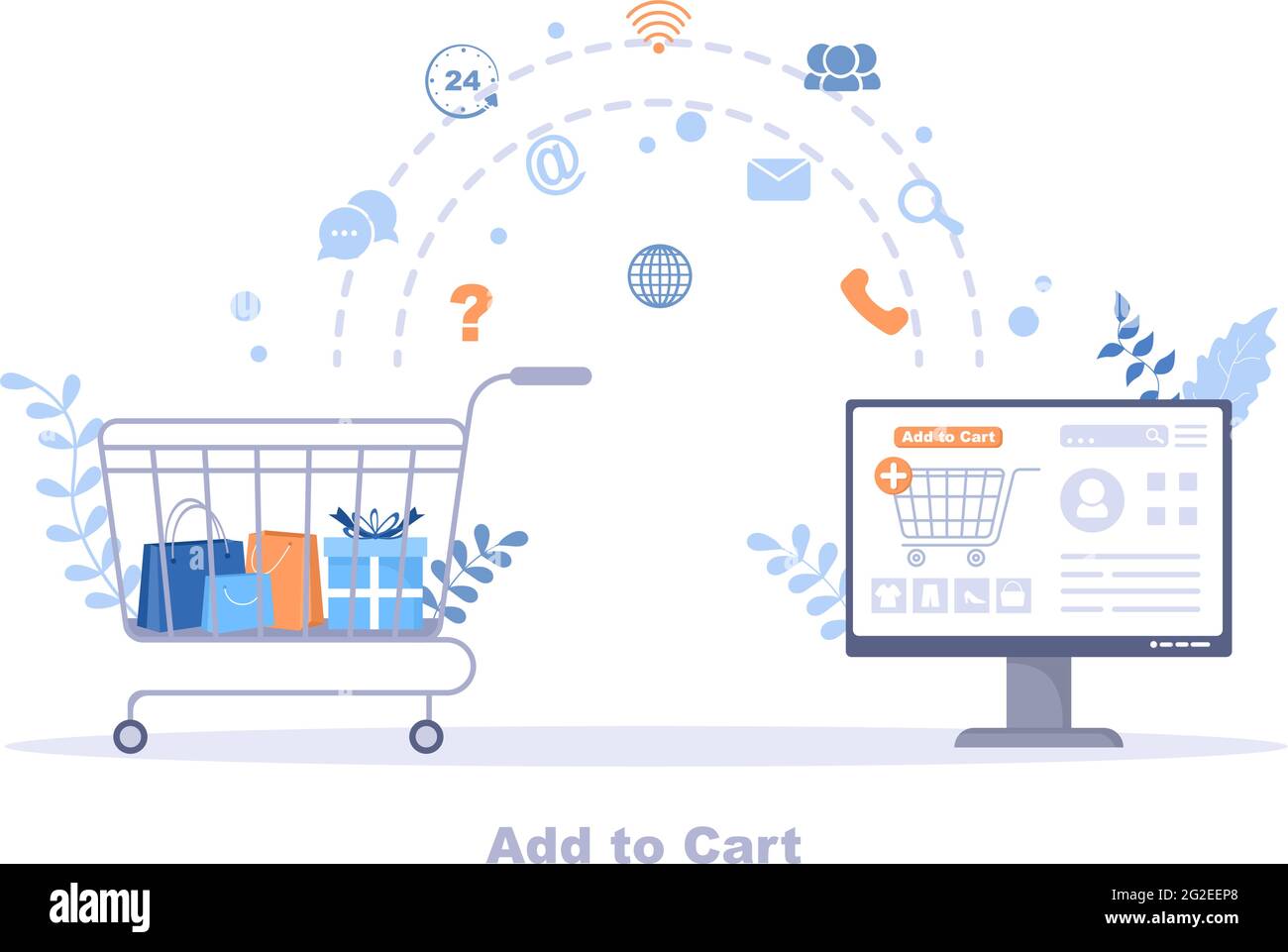 Add To Cart Vector Illustration That Contain List Products, Pictures of ...