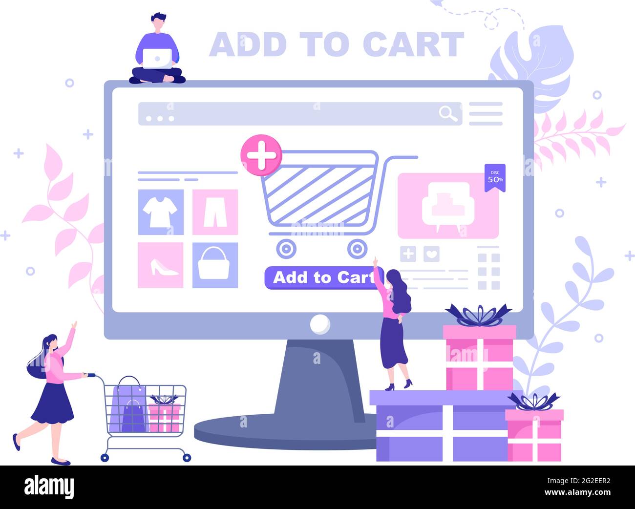 Add To Cart Vector Illustration That Contain List Products, Pictures of ...