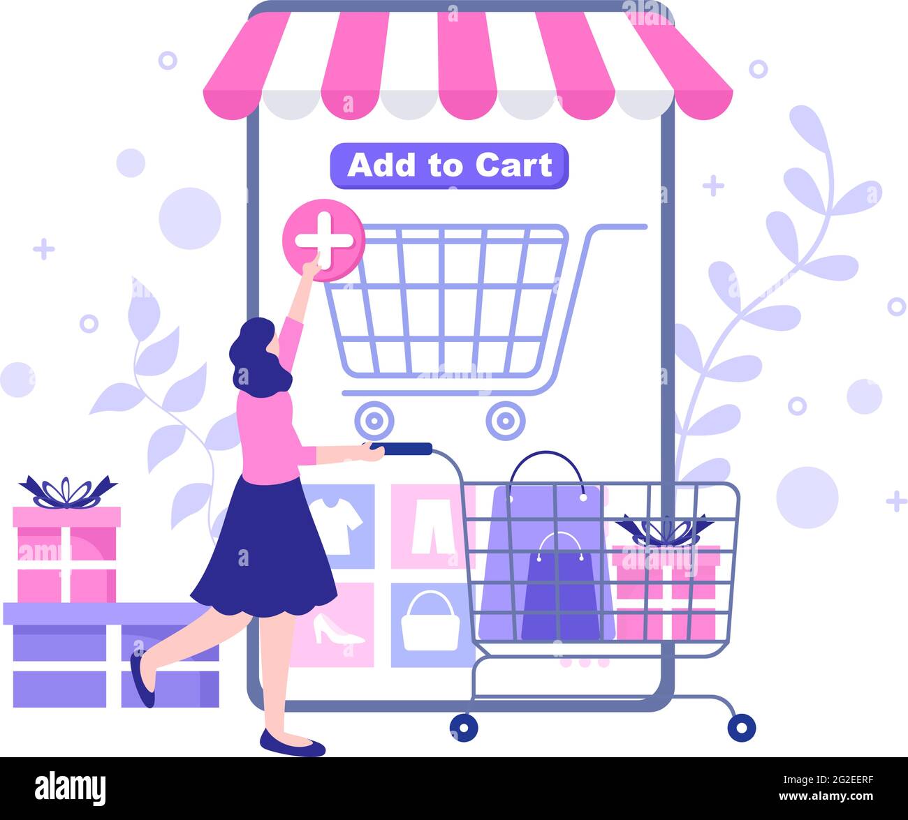 Add To Cart Vector Illustration That Contain List Products, Pictures of ...