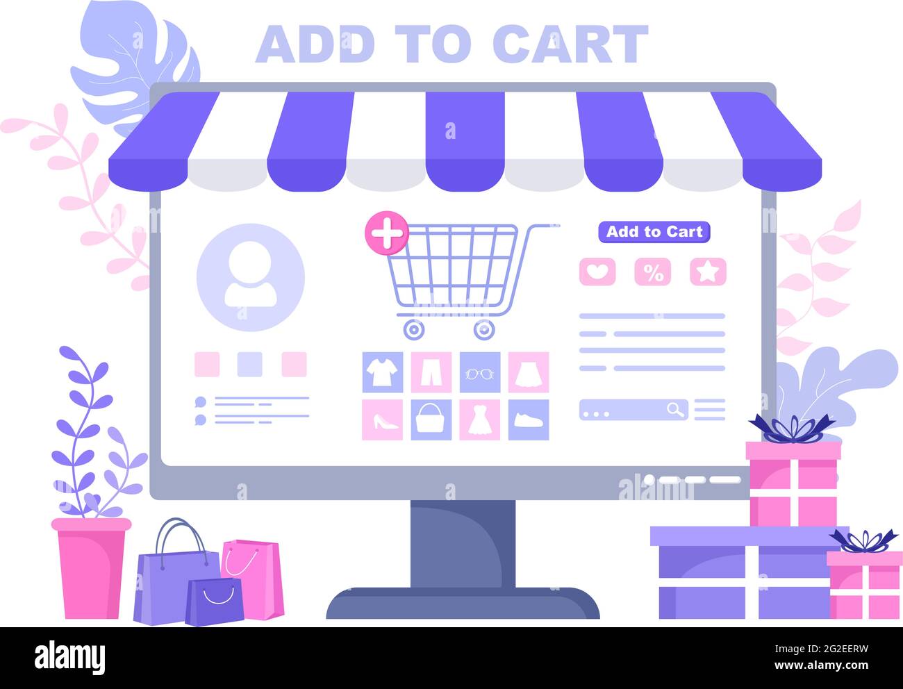 Add To Cart Vector Illustration That Contain List Products, Pictures of ...
