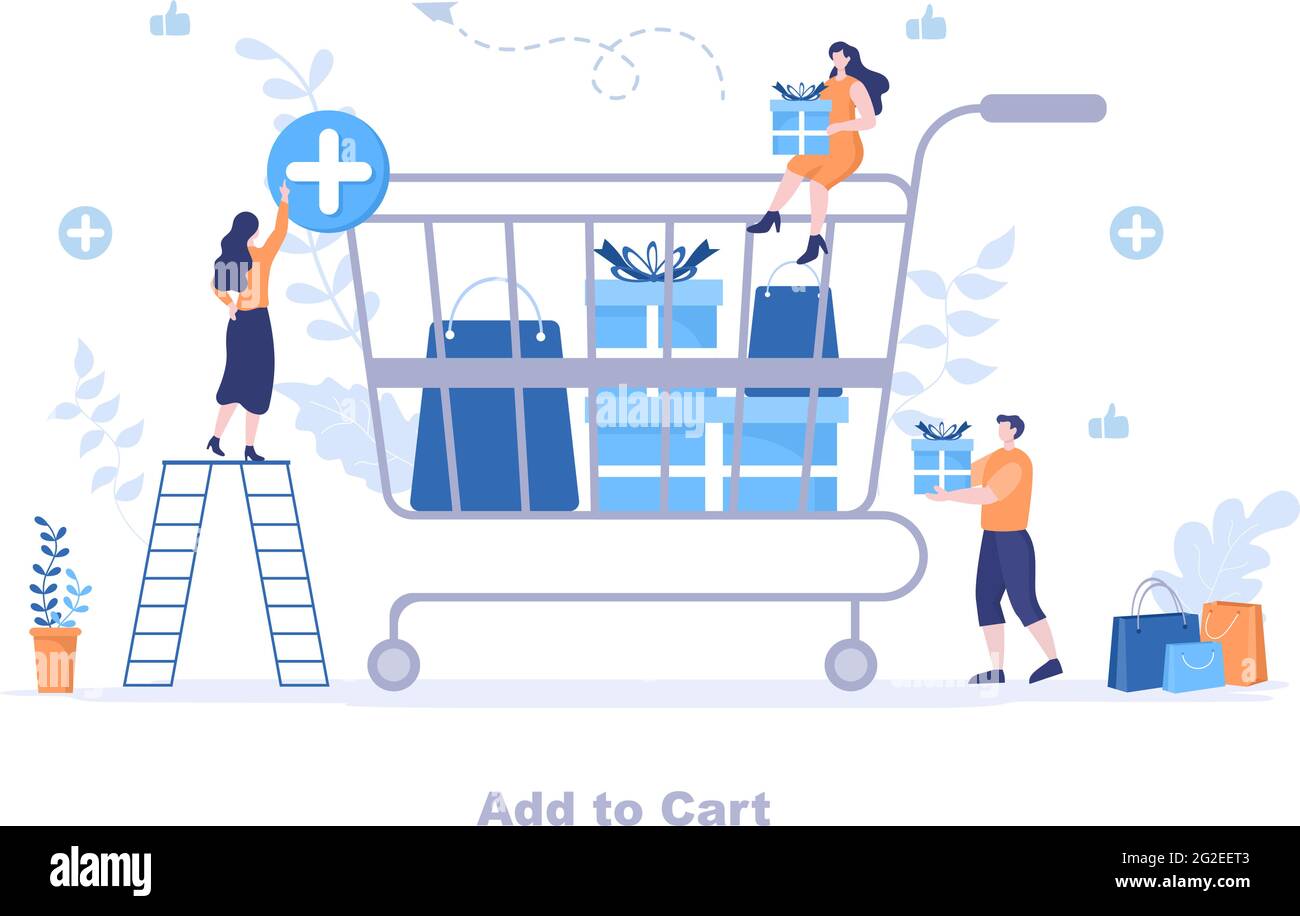 Add To Cart Vector Illustration That Contain List Products, Pictures of ...