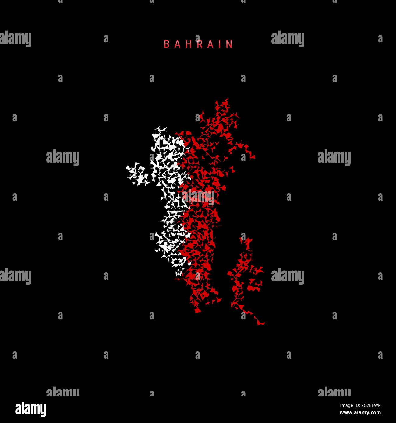 Bahrain country flag map shape Stock Vector Images - Alamy