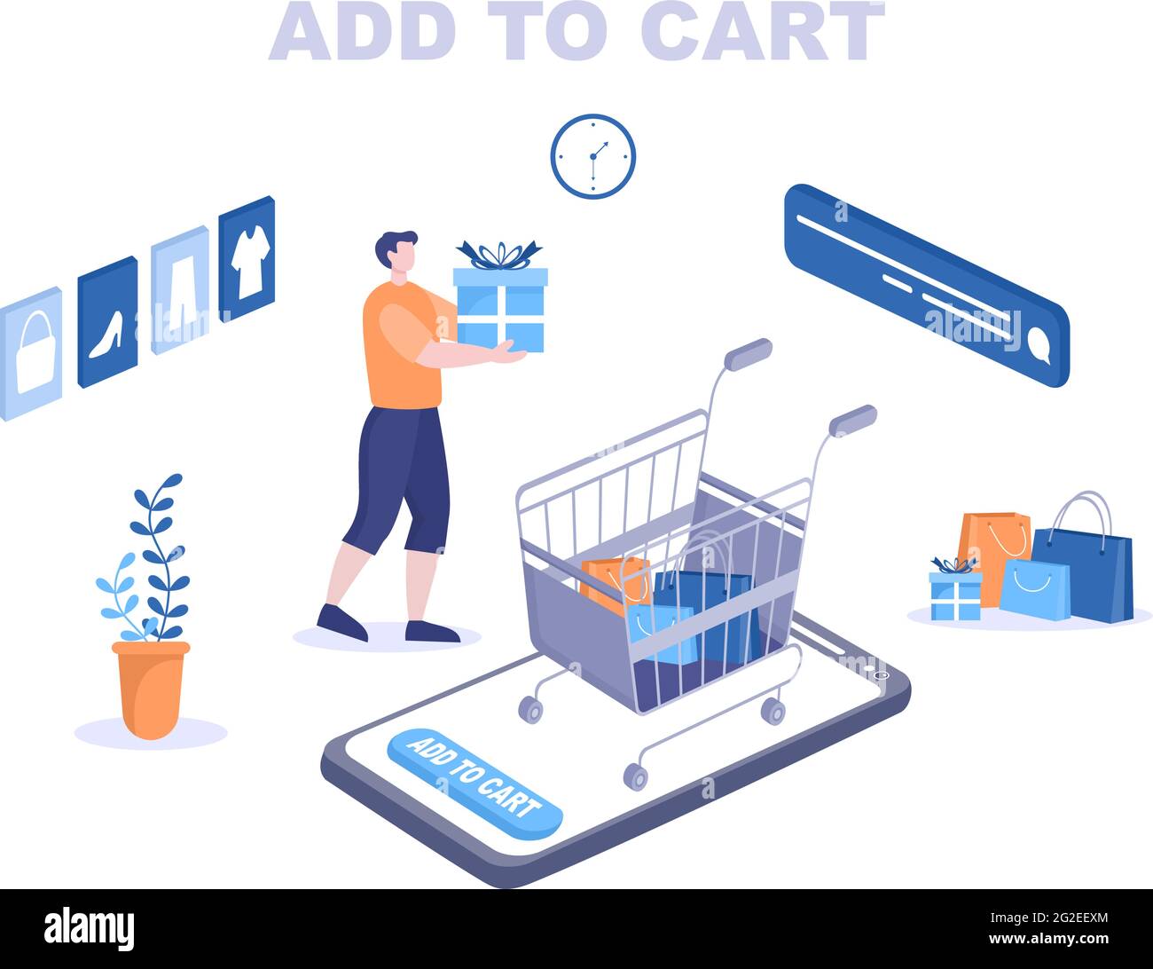 Add To Cart Vector Illustration That Contain List Products, Pictures of ...