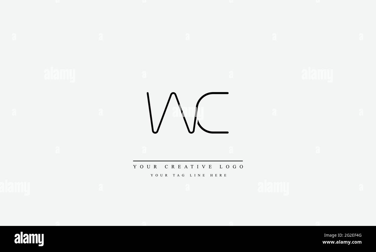Letter Logo Design with Creative Modern Trendy Typography WC CW Stock ...