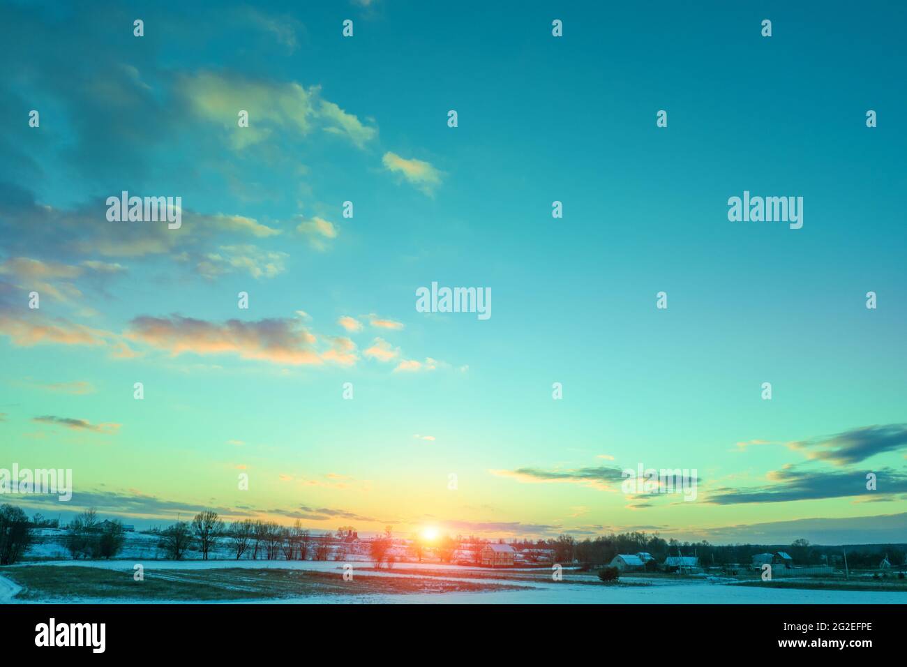 Beautiful drone view winter sunset hi-res stock photography and images ...