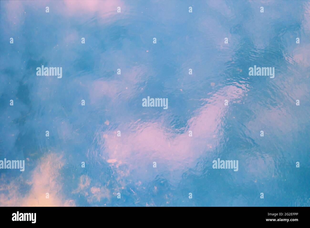 Abstract water texture background with a reflection of the cloudy sky ...