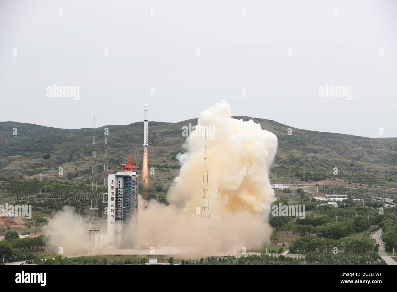 Taiyuan. 11th June, 2021. A Long March-2D rocket carrying four ...